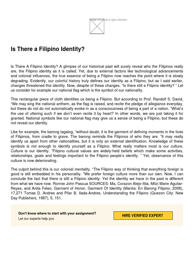 Is There A Filipino Identity | PDF