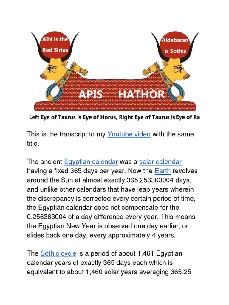 Sothis Is Aldebaran The Eye of Ra & The Red Sirius Is Ain The Eye of ...