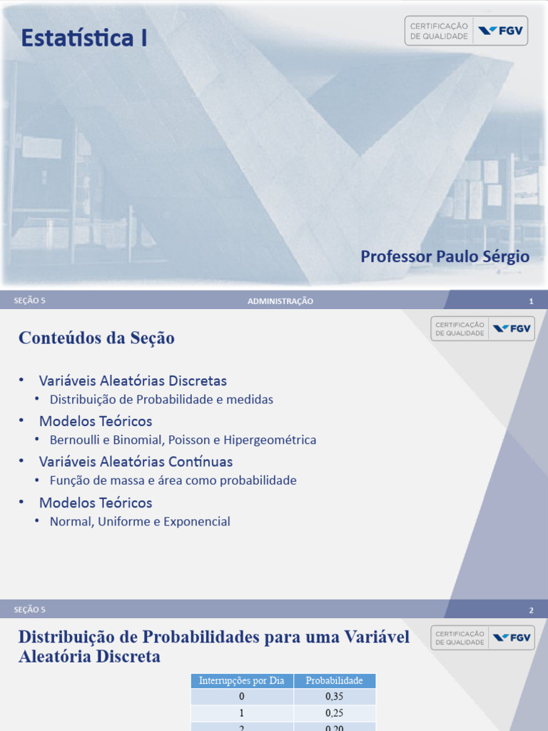 Estatistica I - Secao 05 | PDF