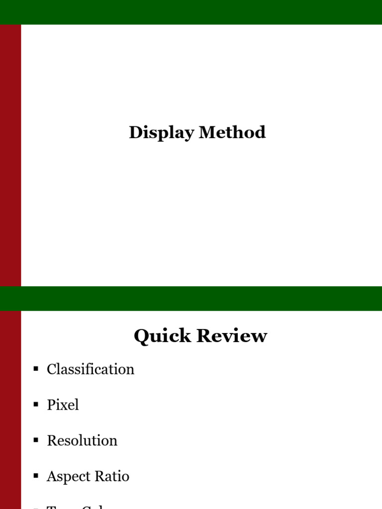 Display Methods | PDF Display Methods | PDF