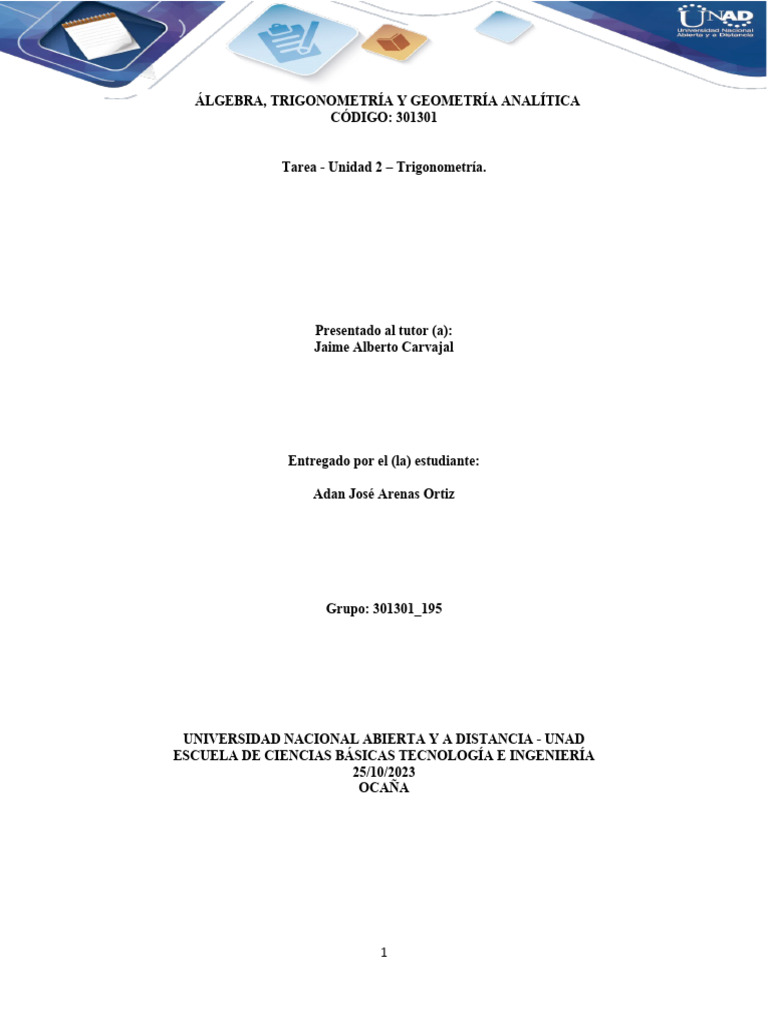 Formato Presentación Tarea 2 301301 1394 Del 2023 | PDF