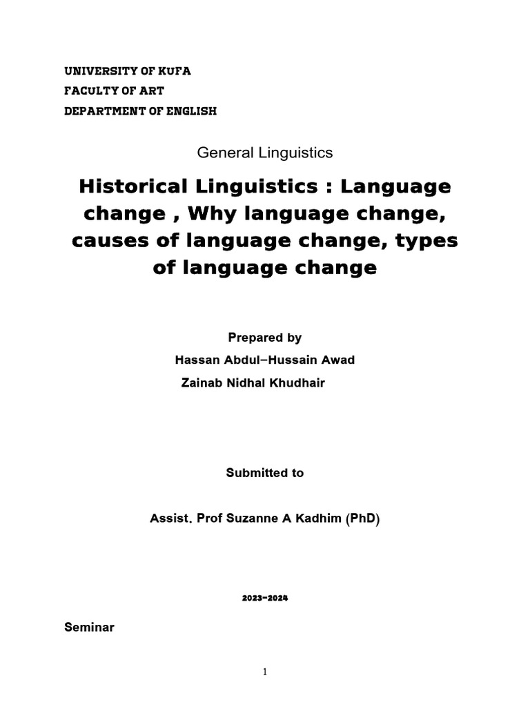 Historical Linguistics | Download Free PDF | Linguistics | English Language