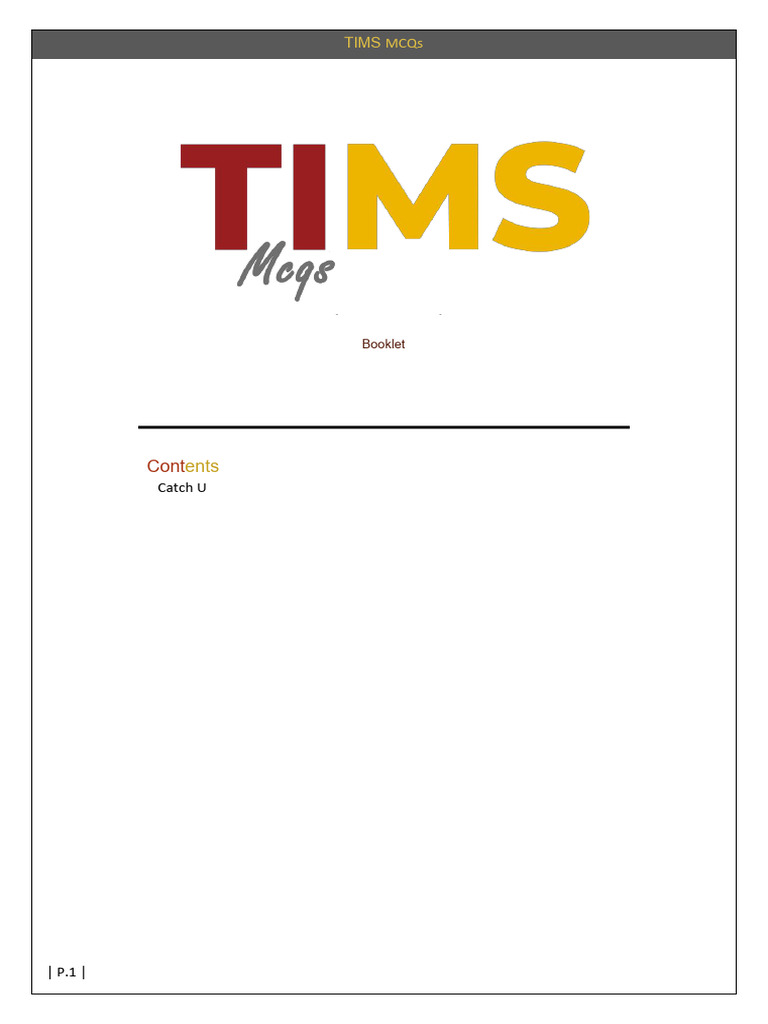Tims Booklet for Final | PDF