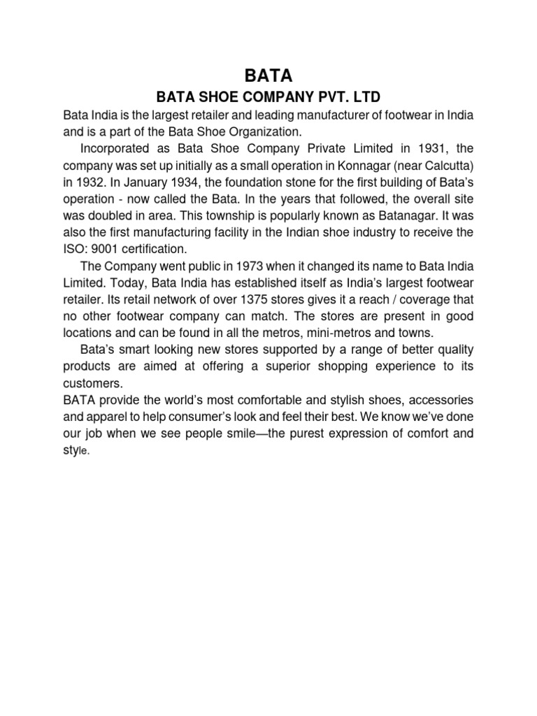 Bata Marketing Strategy | PDF