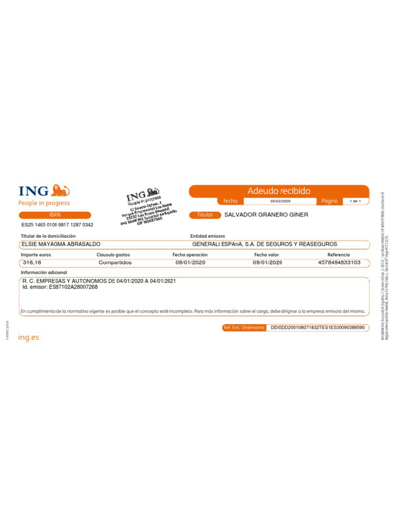 Ing. Recibo | PDF