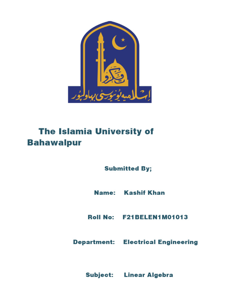 Kashif Khan Assignment of Linear Algebra. | PDF | Eigenvalues And ... Kashif Khan Assignment of Linear Algebra. | PDF | Eigenvalues And ...