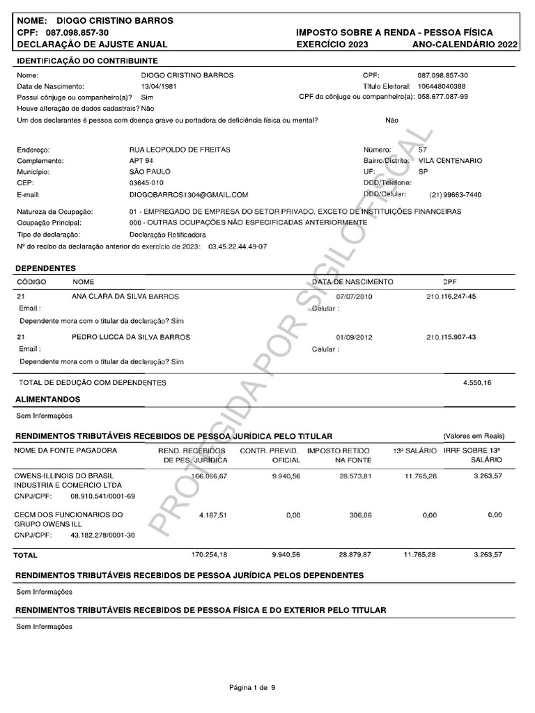 IRPF 2023 2022 Completa | PDF