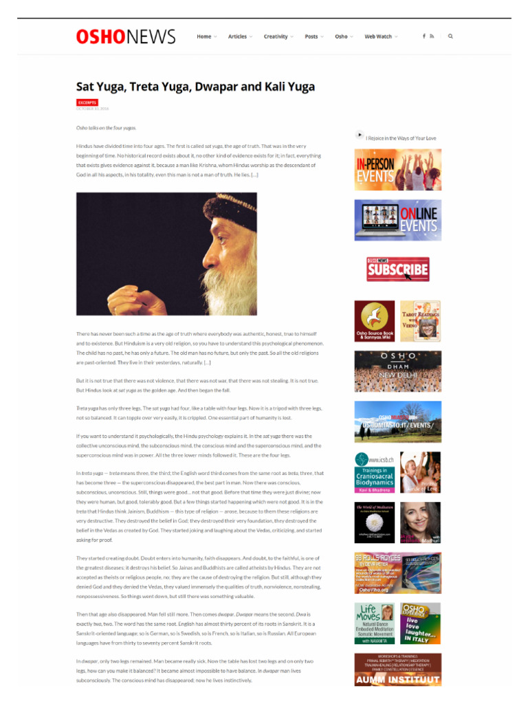 Sat Yuga, Treta Yuga, Dwapar and Kali Yuga | PDF