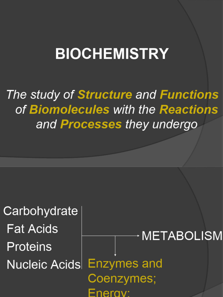 1.introduction To Biochemistry | PDF | Biochemistry | Chemistry