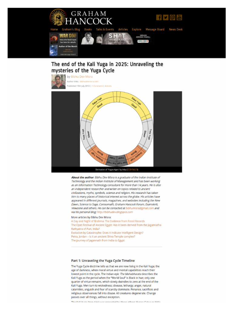 The End of The Kali Yuga in 2025 - Unraveling The Mysteries of The Yuga Cycle | PDF