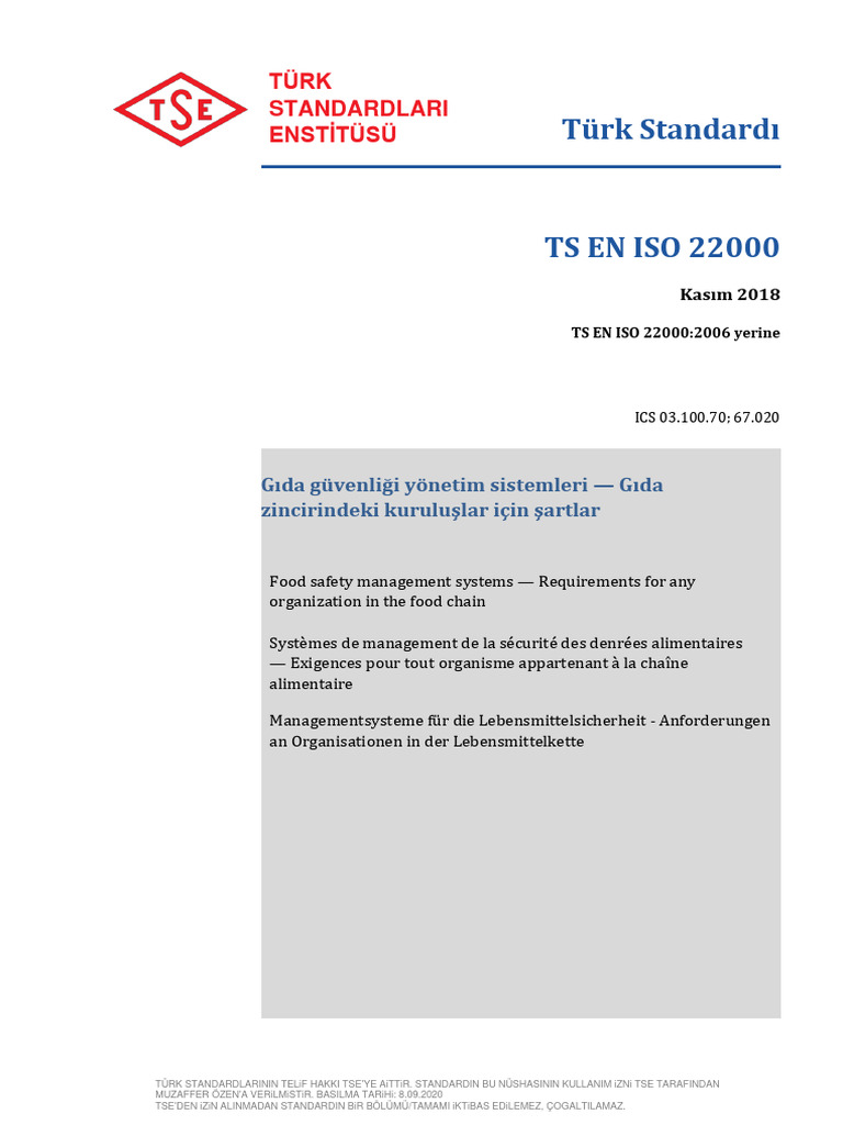 TS en Iso 22000 | PDF