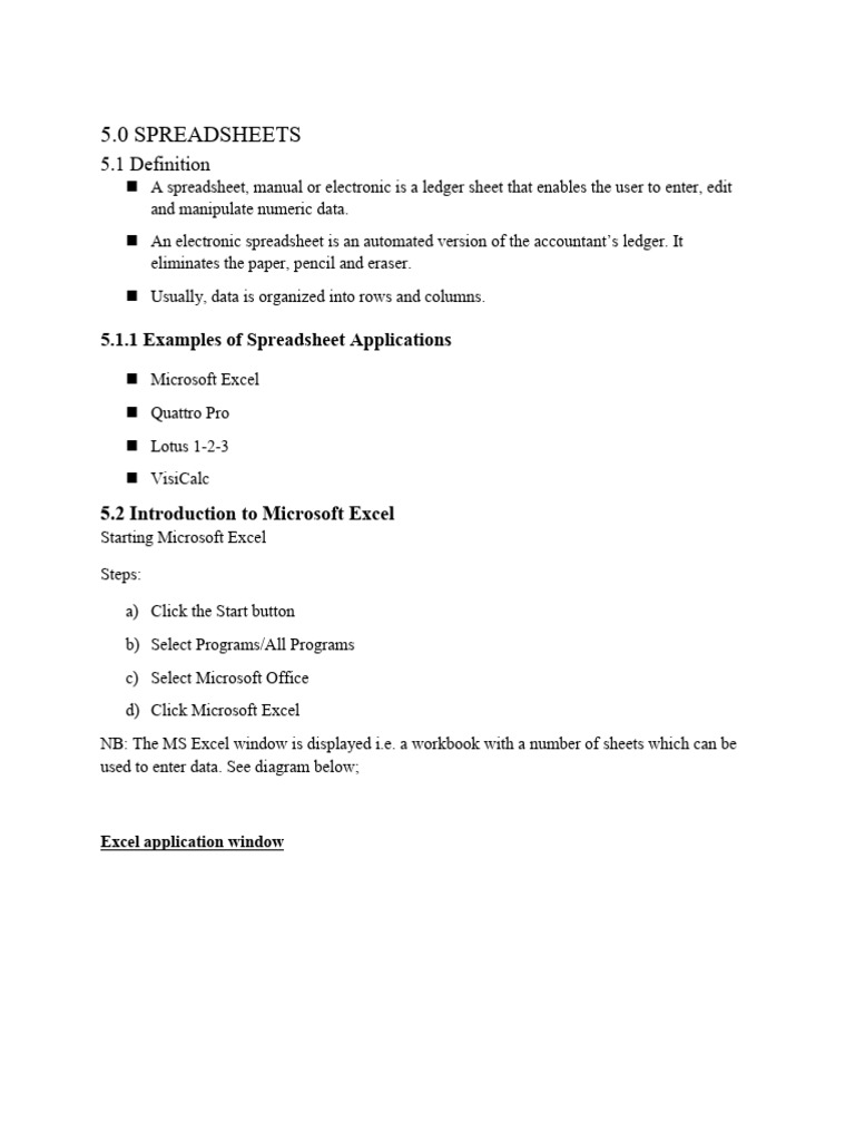 Spreadsheets | PDF | Spreadsheet | Microsoft Excel