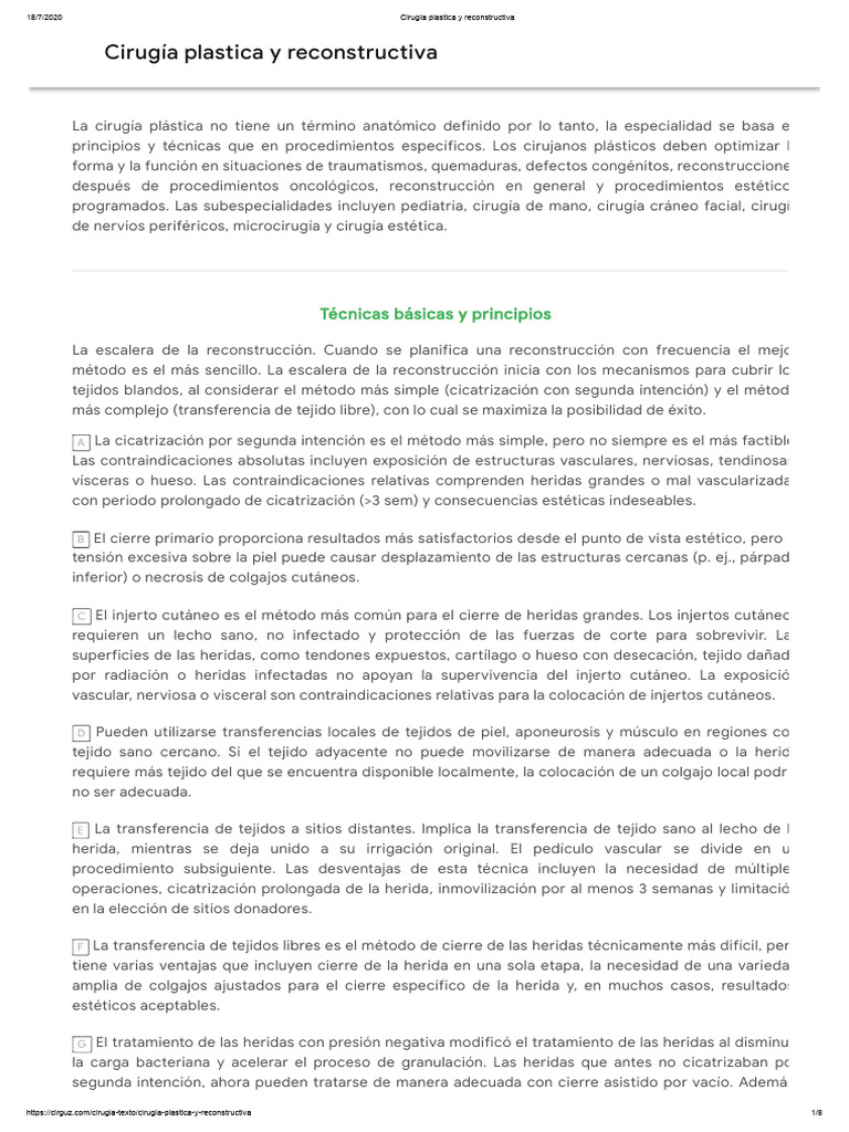 6 Cirug A Plastica y Reconstructiva | PDF | Órgano (anatomía) | Especialidades Quirúrgicas