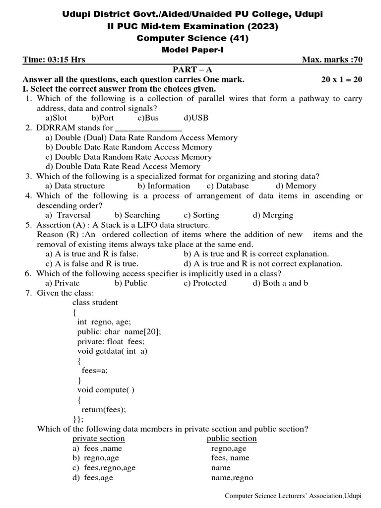 Udupi-2nd Pu | PDF | Constructor (Object Oriented Programming) | Programming