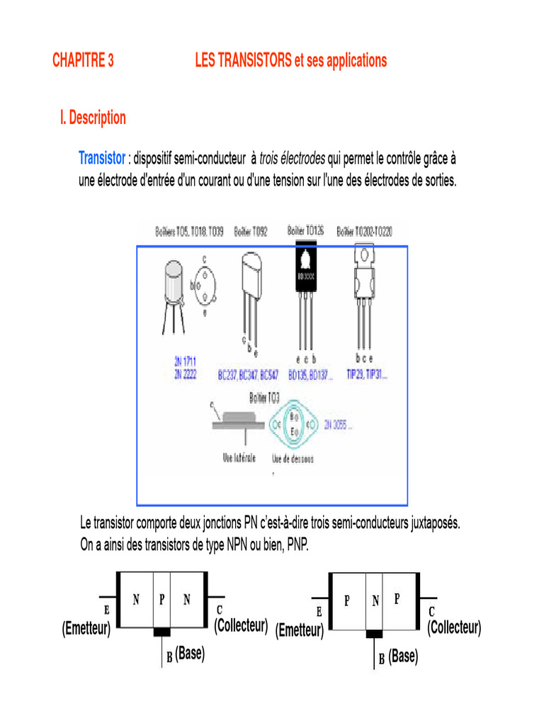 Transistor Et Ses Applications | PDF