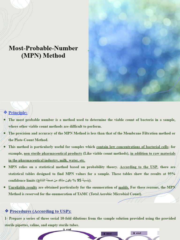 MPN Method for Microbial Count Analysis | PDF