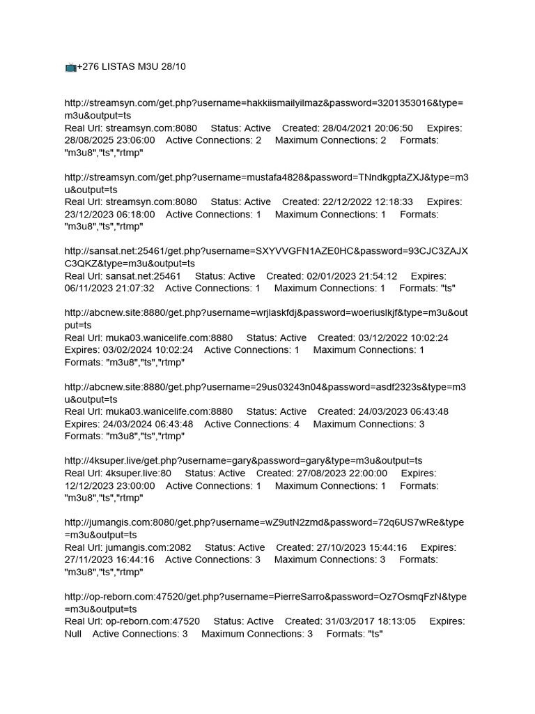 -276 LISTAS M3U 28-10-- (1) | PDF