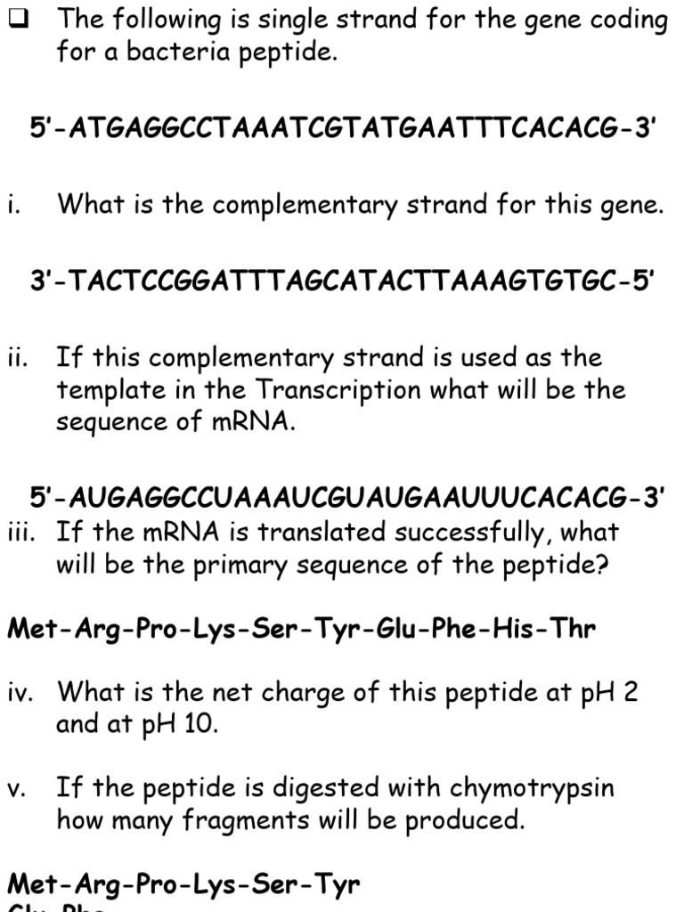 Gene Question | PDF