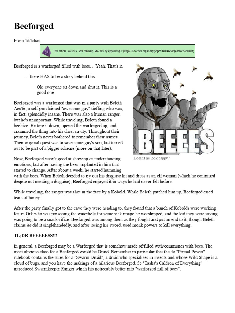 Beeforged - 1d4chan | PDF