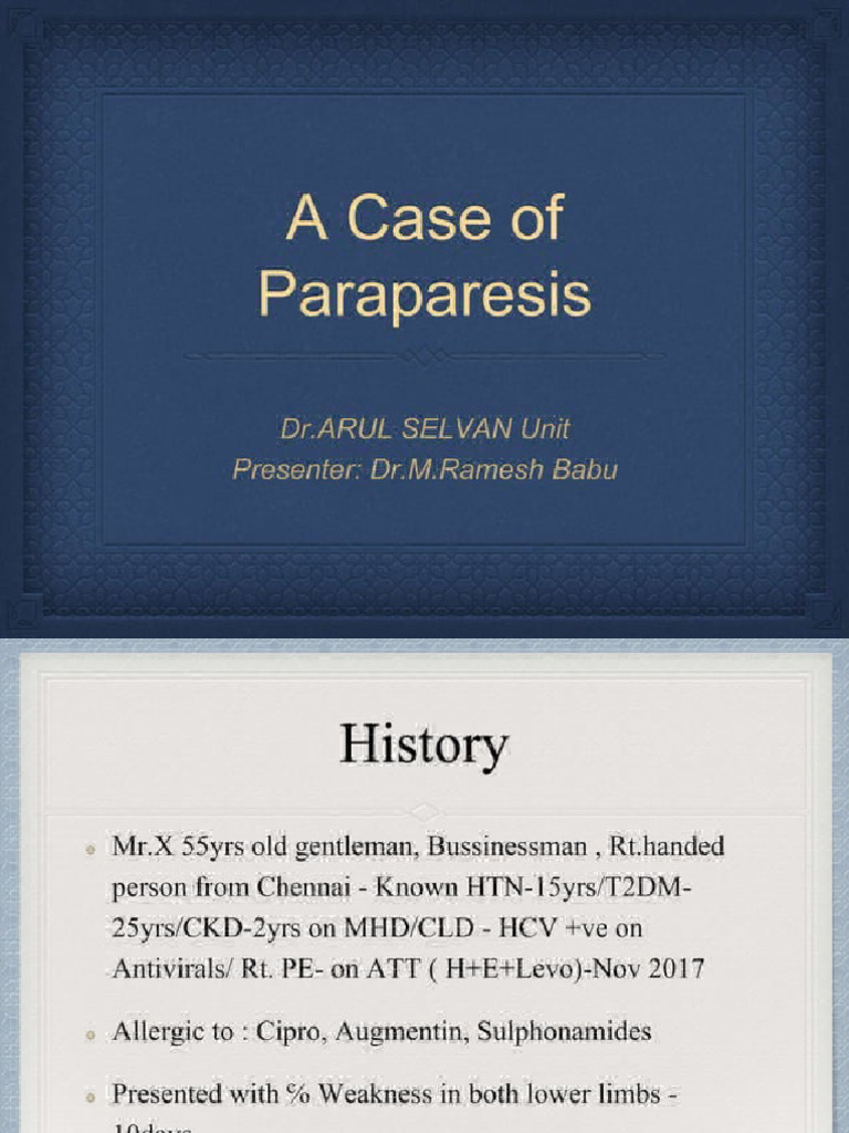 A Case of Paraparesis | PDF
