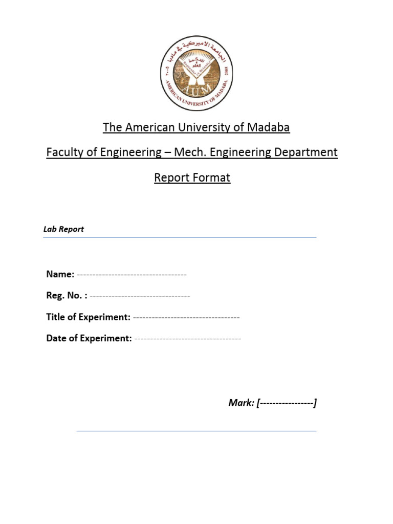 Report Format Mechanics Lab | PDF