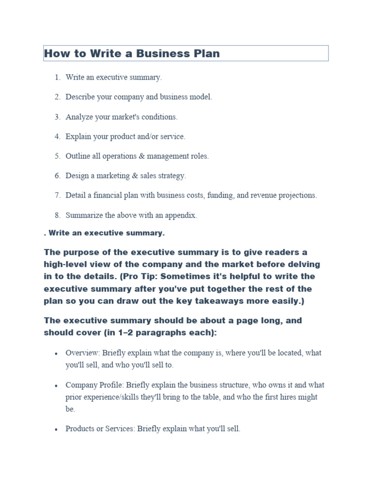 How To Write A Business Plan | PDF | Marketing | Advertising