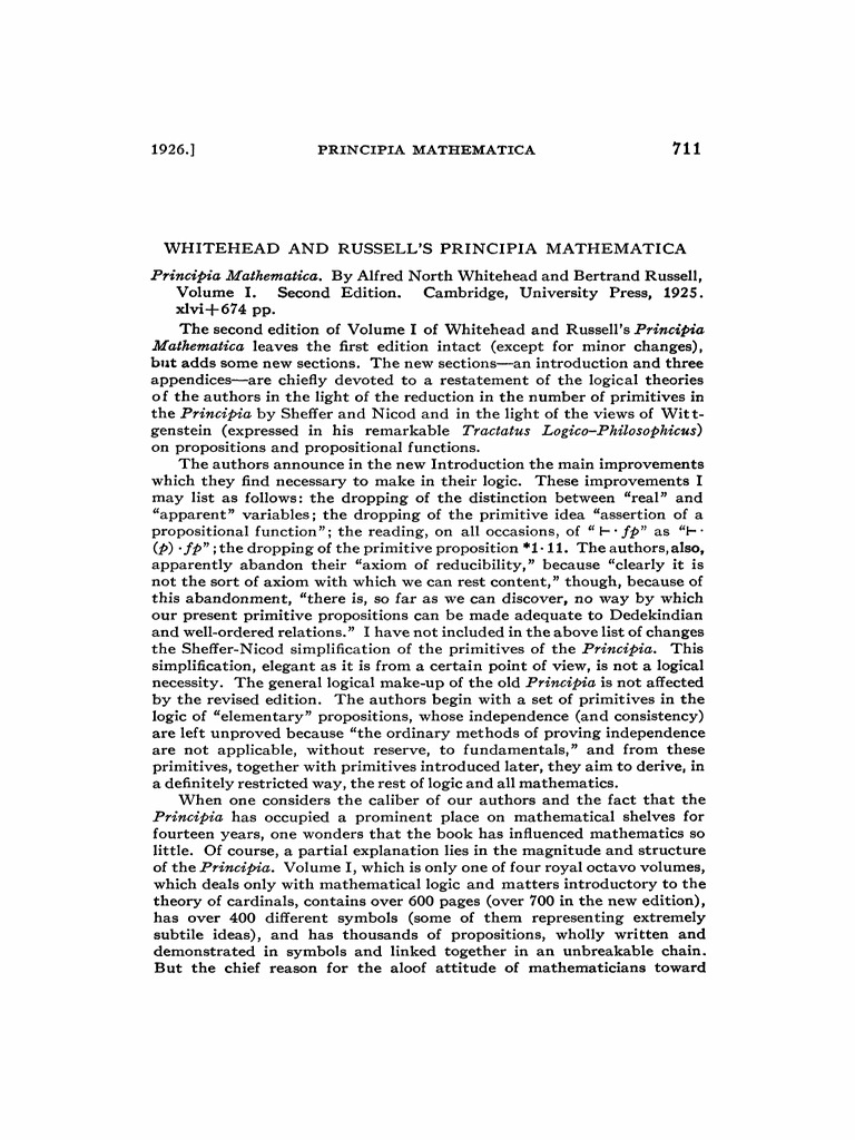 Principia Mathematica | PDF