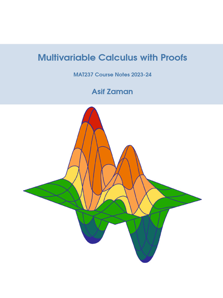 Zaman Multivariable Calculus With Proofs | PDF | Velocity | Vector Space