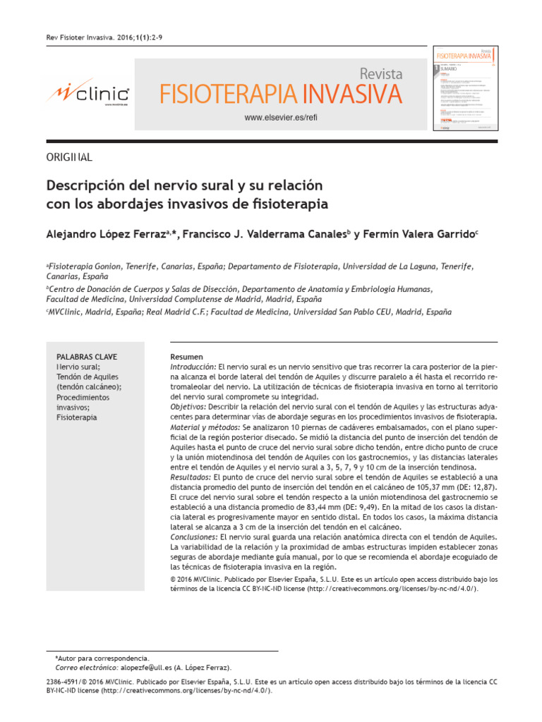 Descripción Del Nervio Sural | PDF