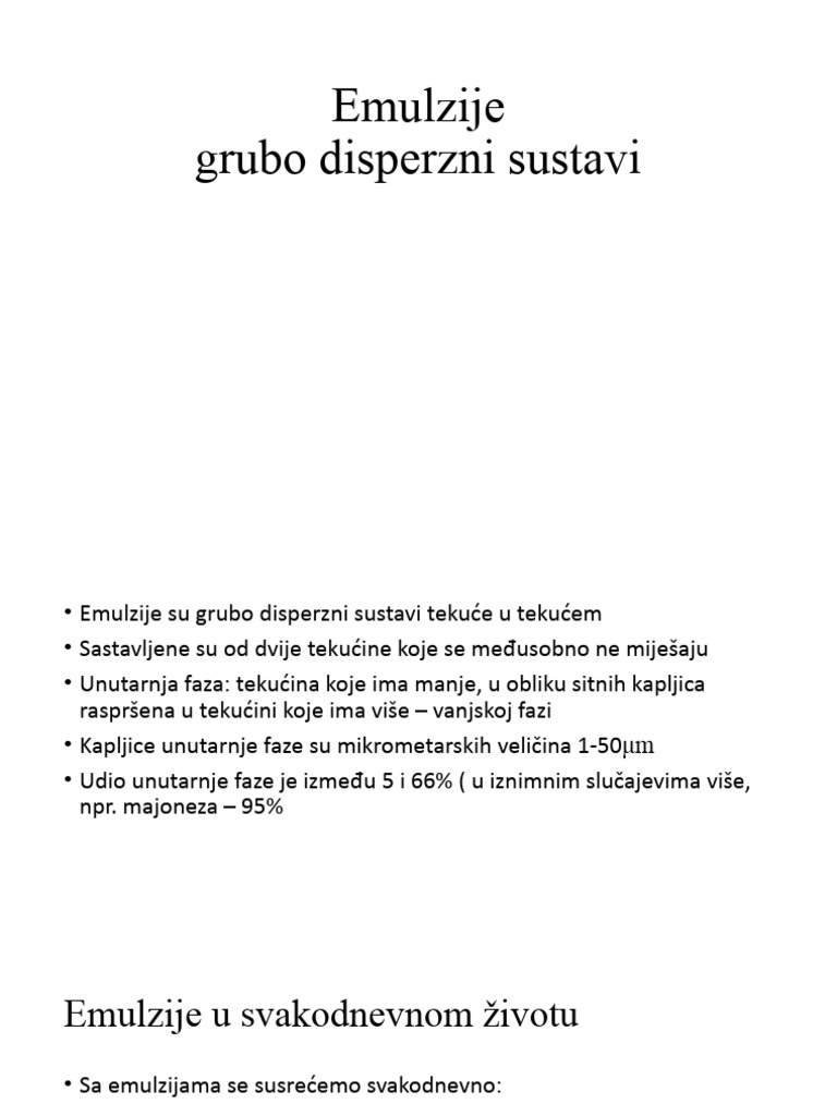1 Emulzije | PDF