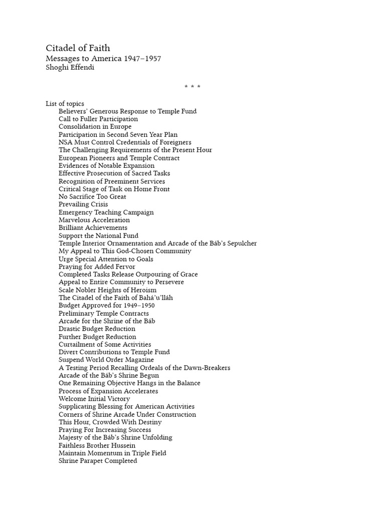 Citadel Faith | PDF | Bahá'í Faith