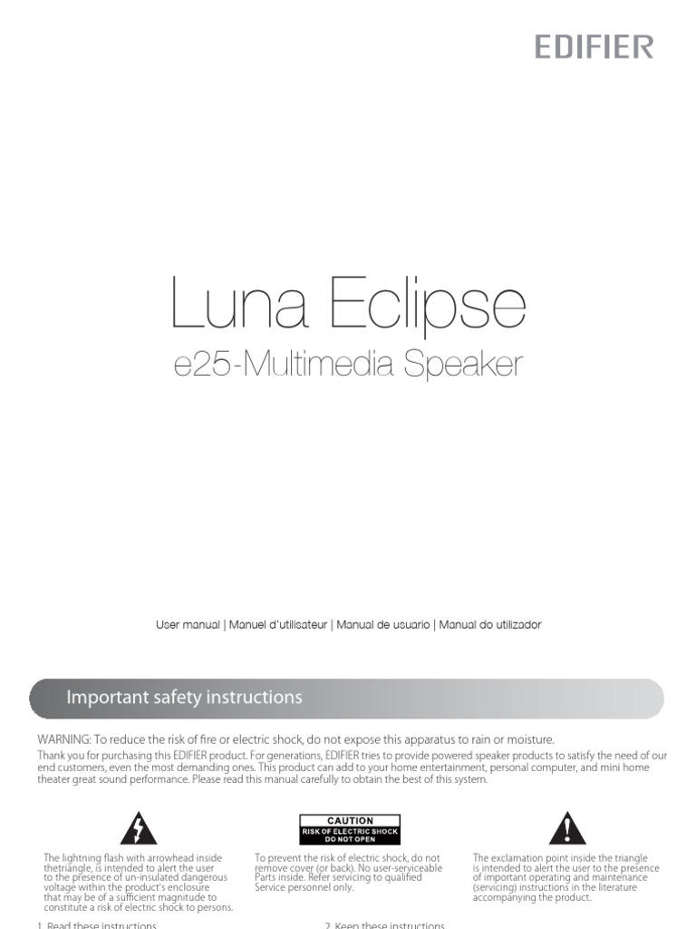 Luna Eclipse e25 Speaker Manual | PDF