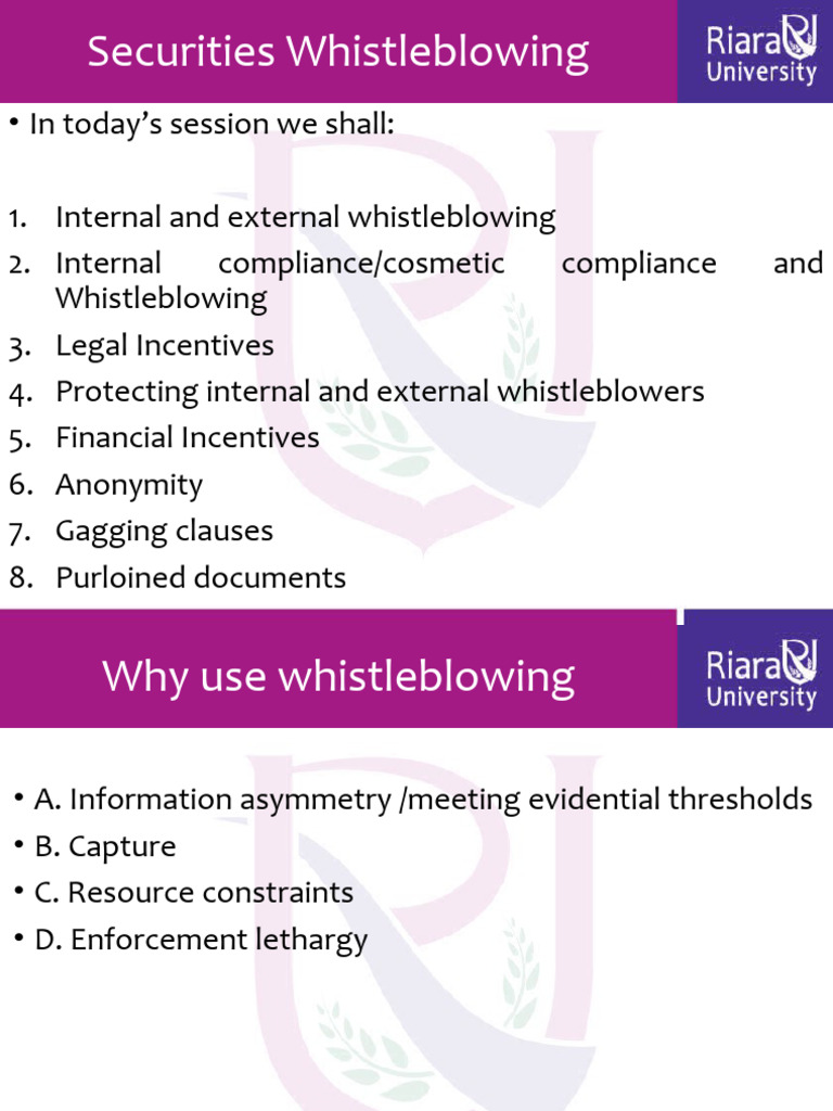 Whistlebowing Slides | PDF | Whistleblower | Justice