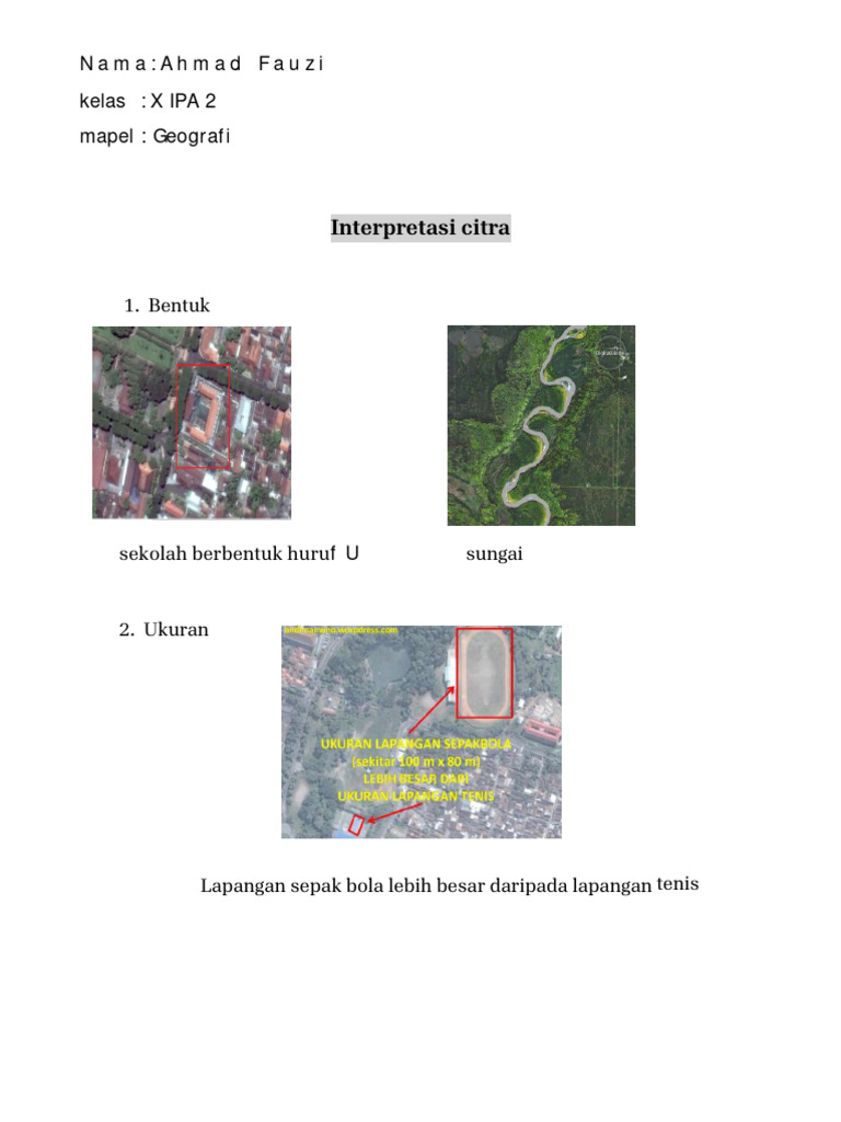 Tugas Geo Ahmad Fauzi_Tugas Geografi Interpretasi Citra | PDF