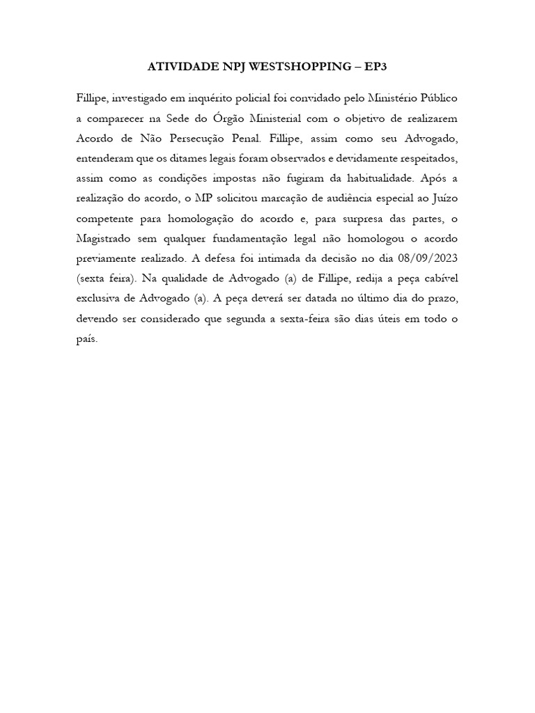 Caso Concreto - Recurso em Sentido Estrito | PDF