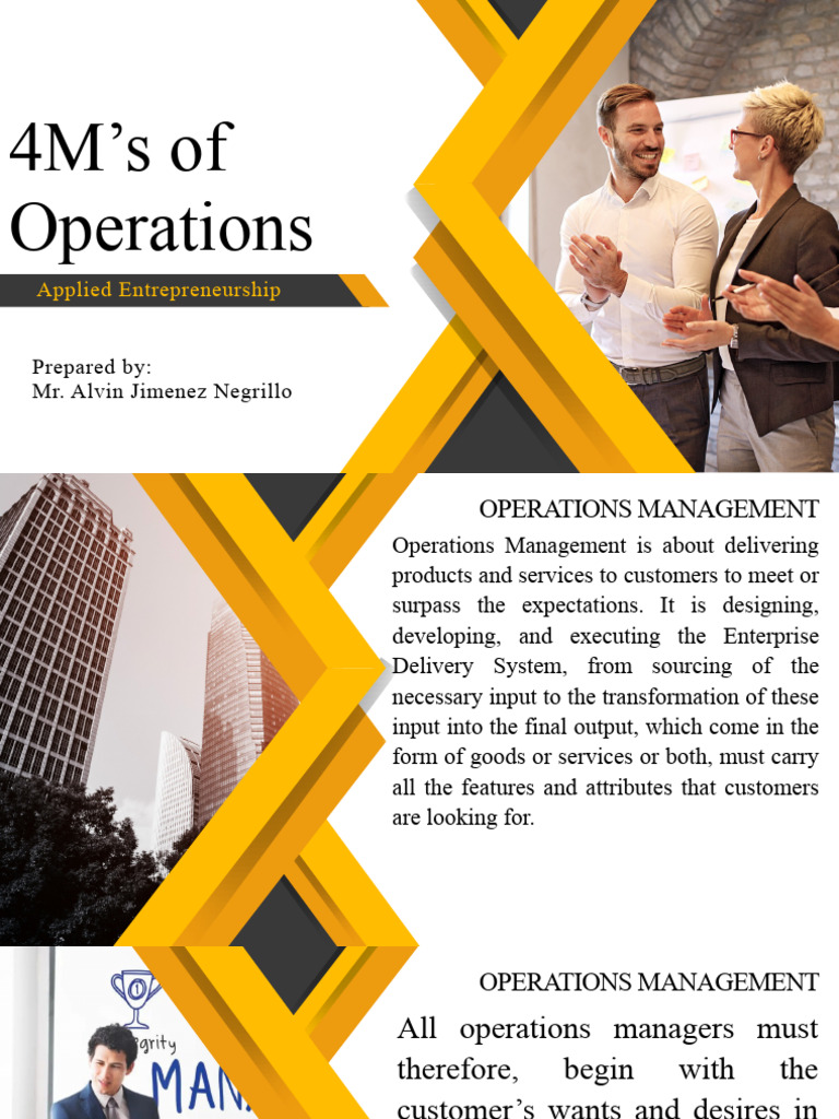 4M's of Operations | PDF | Operations Management | Inventory