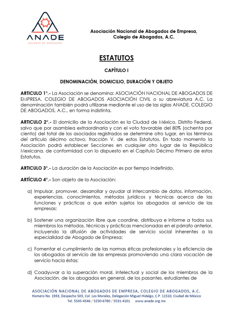 Estatutos - 04 Junio 2019 | PDF