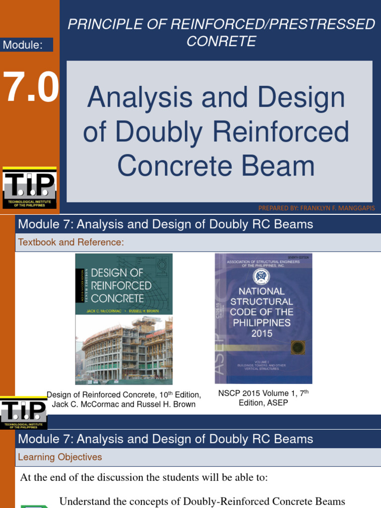 CE015-Module 7 - Analysis and Design Doubly Reinforced Concrete Beam | PDF
