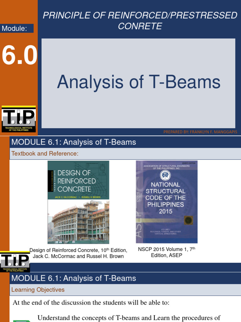 CE015-Module 6 - Analysis of T-Beams | PDF | Architectural Design ...