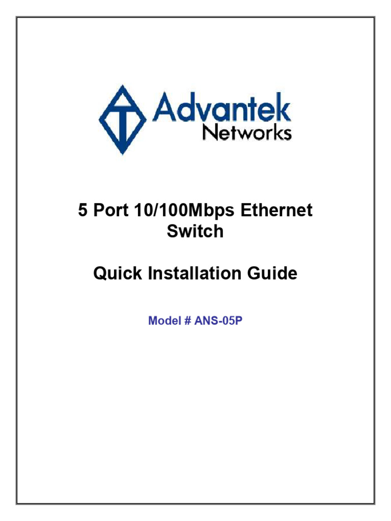 Advantek Networks Ans 05p Manual de Usuario | PDF