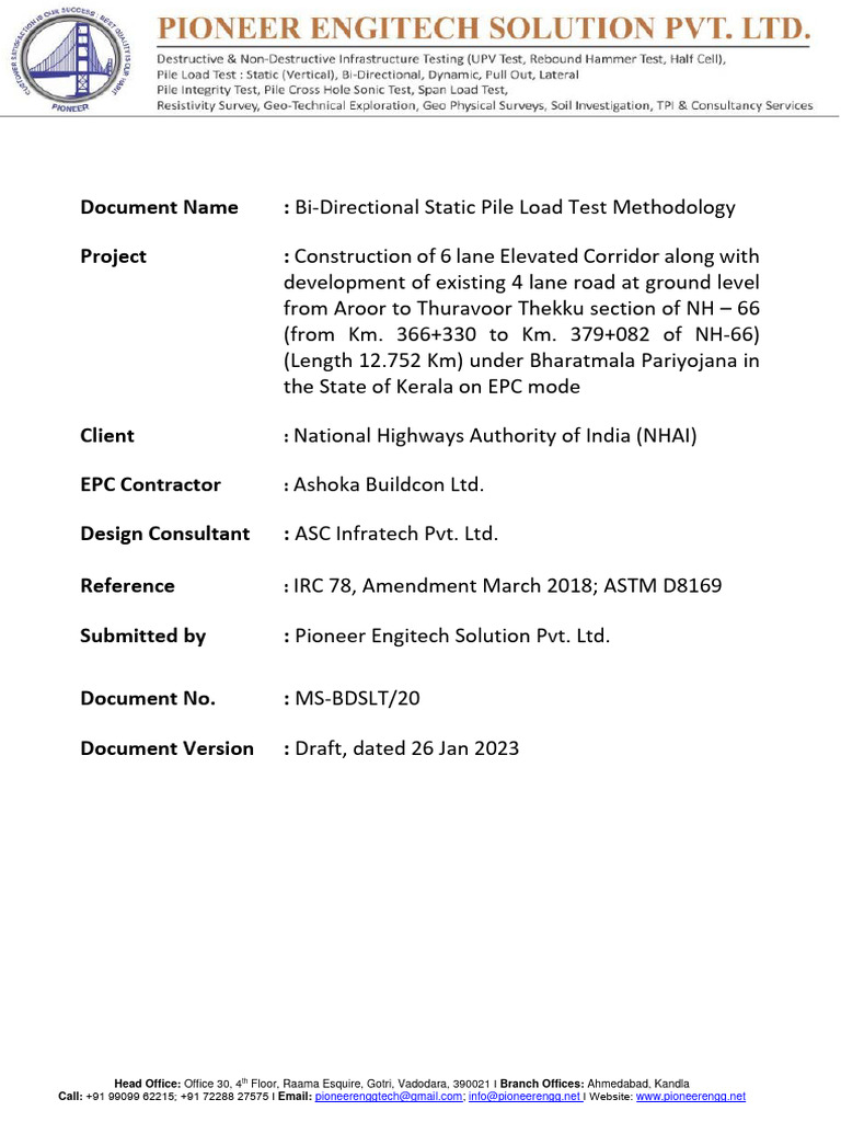 Bi-Directional Load Test Methodology | PDF