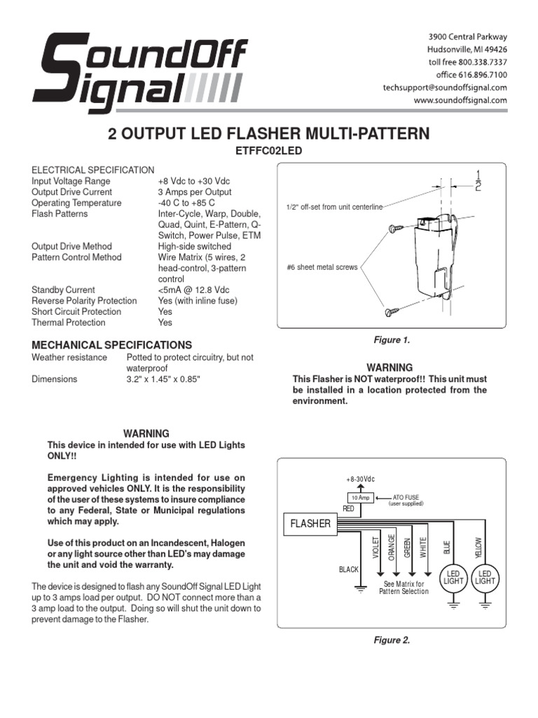Soundoff Led Flasher Manual | PDF | Equipment | Electrical Equipment