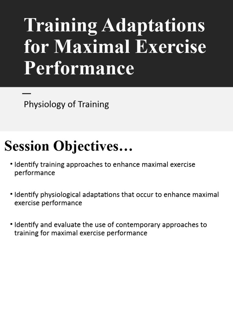Training Adaptations For Maximal Exercise Performance | PDF | Skeletal ...