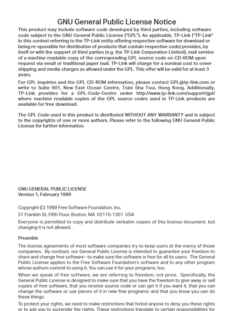 GPL License Terms | PDF | Source Code | Free Software