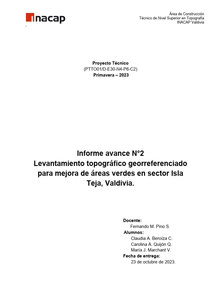Informe Proyecto Tecnico 2 Final | PDF | Topografía | Software