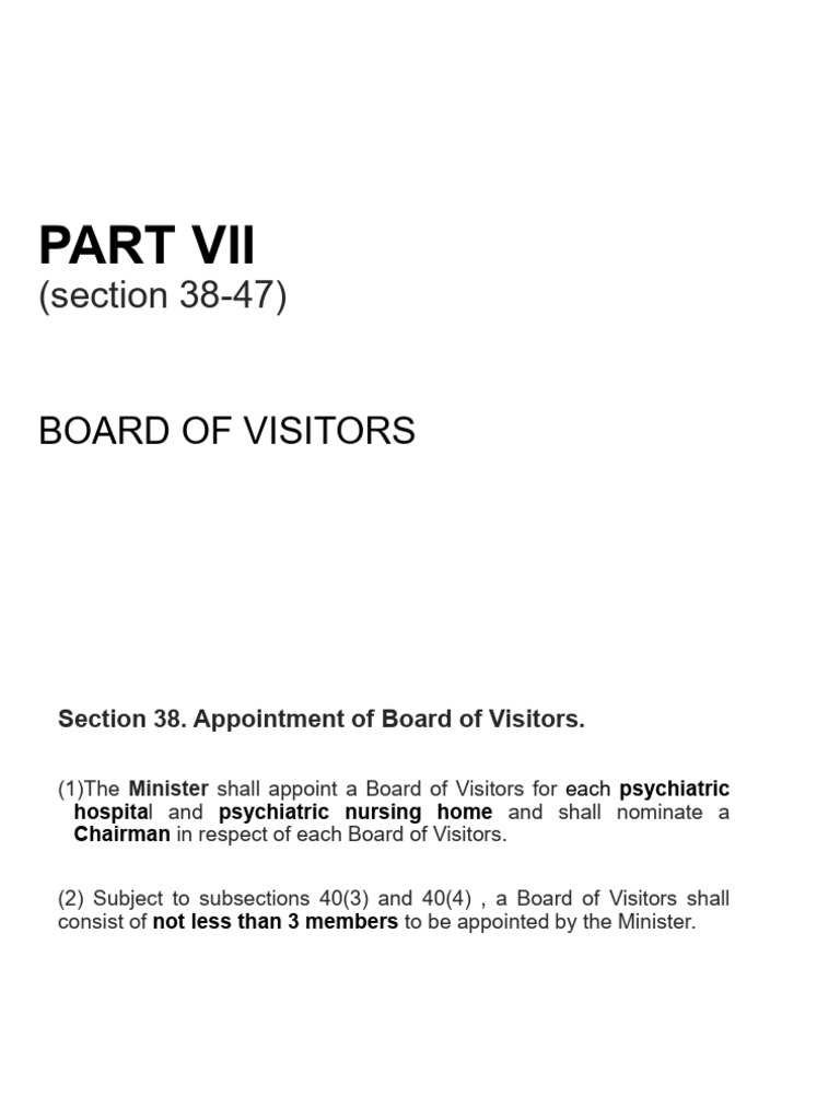 (Section 38-47) : Board of Visitors | PDF | Psychiatry | Psychiatric ...
