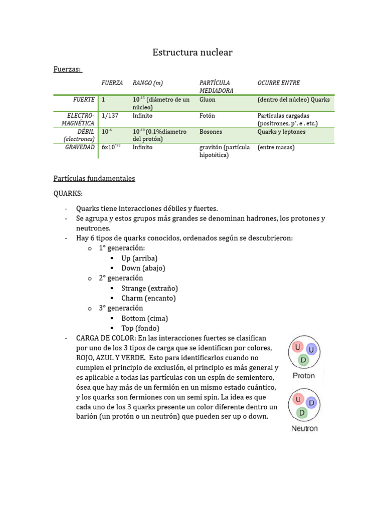 Estructura Nuclear | PDF | Partículas fisicas | Cuarc