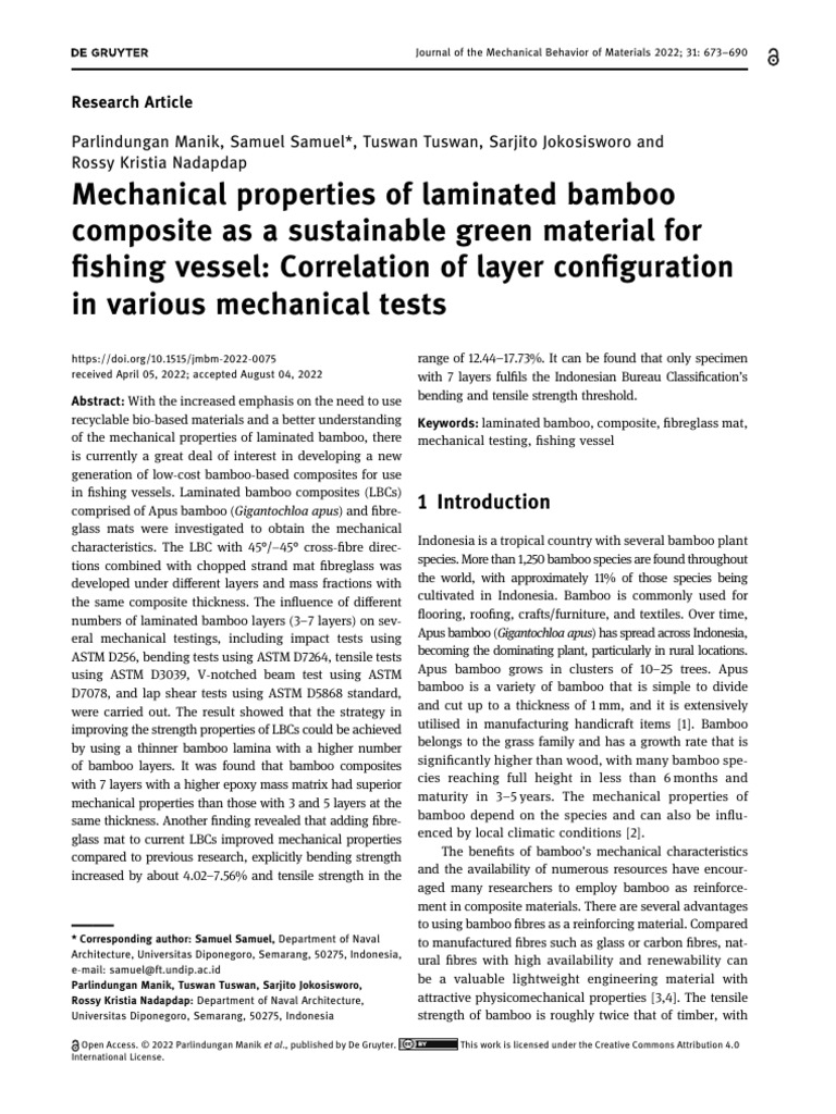 10.1515 - JMBM 2022 0075 | PDF | Composite Material | Fiberglass
