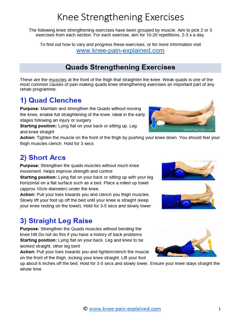 Knee Strengthening Exercises | PDF | Foot | Knee