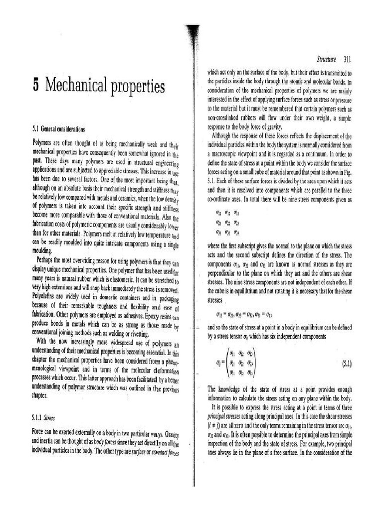 Young - Introduction To Polymers Cap 5 Mechanical Properties | PDF